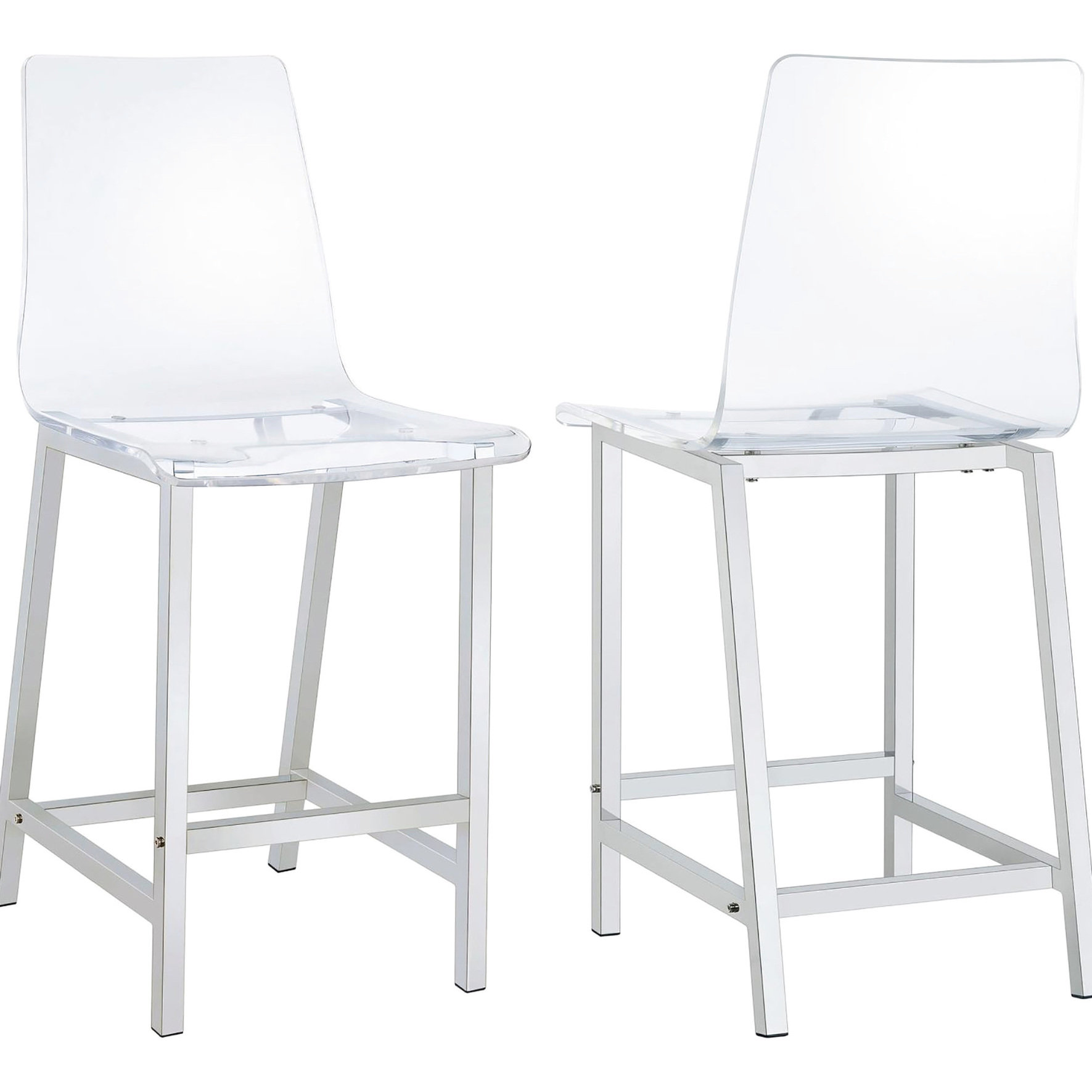 fengshu 2pcs Clear Counter Stools With - Contemporary Bar Chairs Back ...