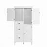 red chair Storage Cabinet with 3 Drawers + 3 Enclosed Compartments ...