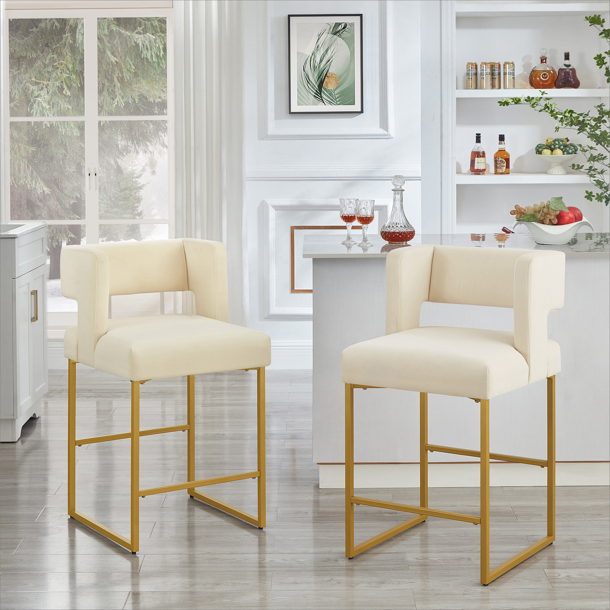 Everly Quinn Modern Fashion Counter Height Bar Stools with Unique ...