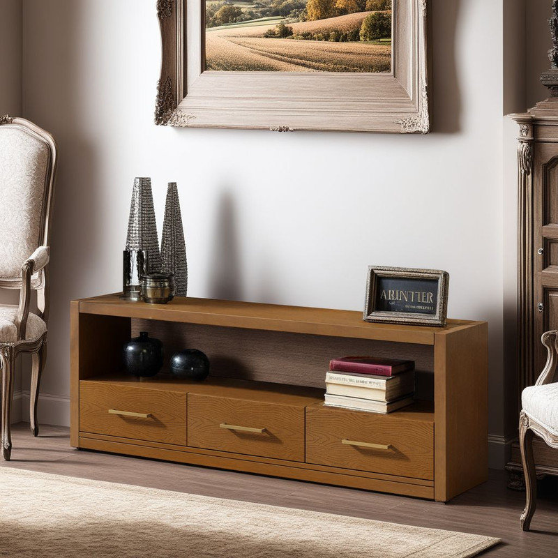 Latitude Run® Elegant TV Stand & Side Cabinet, 3 Spacious Drawers ...