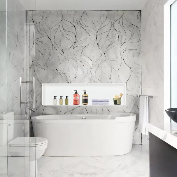 DecoMust 48"x12.6” Stainless Steel 18 Gauge White Cream Rectangular ...