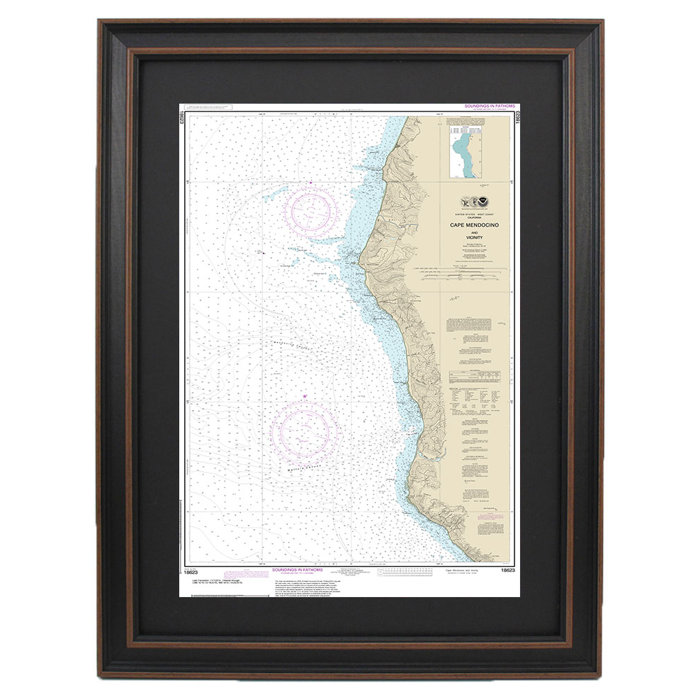 17 Stories Cape Mendocino And Vicinity | Nautical Chart | Framed Print ...