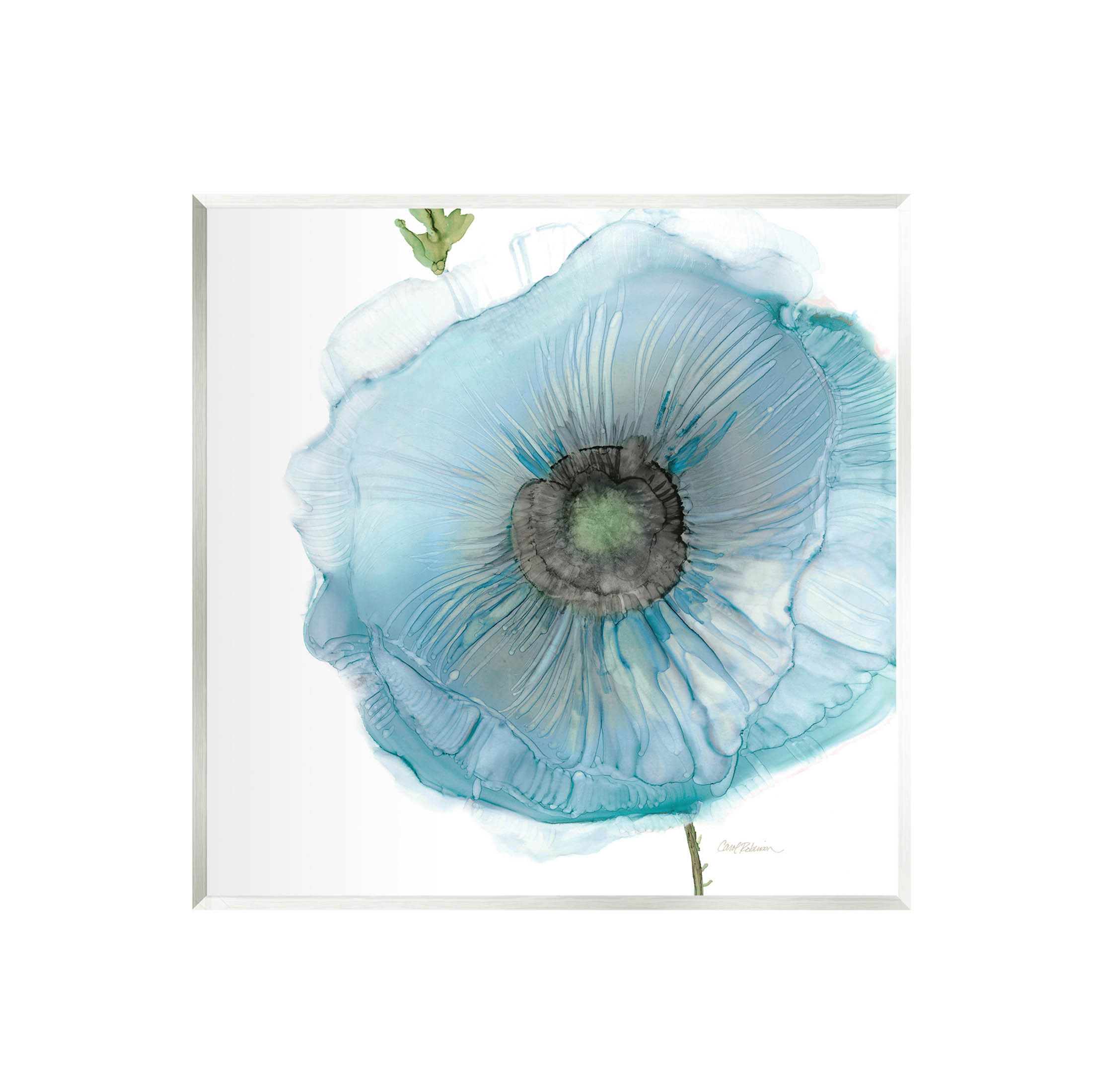 Stupell Industries Modern Floral Poppy Shape Wall Plaque Art By Carol ...