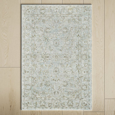 Cait Handmade Aqua/Light Gray/Olive Rug & Reviews | Birch Lane