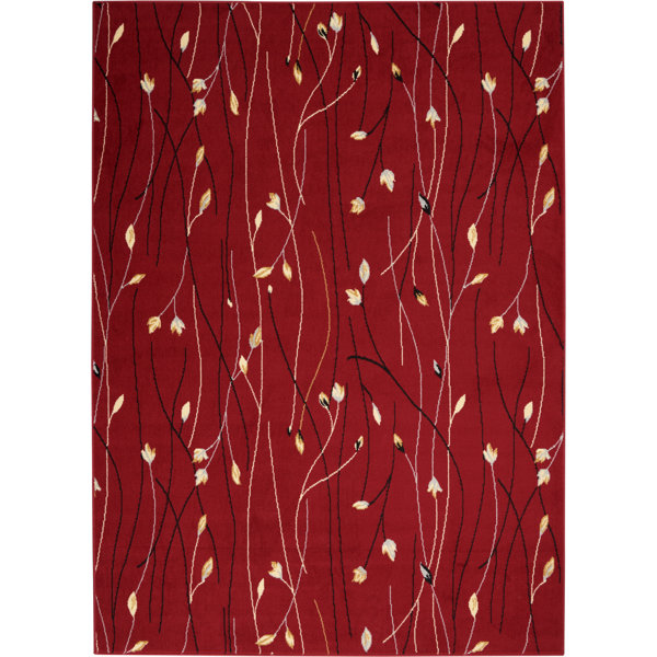 Lark Manor Aratrika Floral Red Area Rug & Reviews | Wayfair