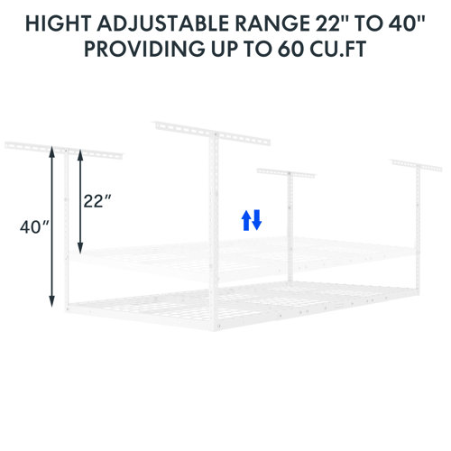 Rebrilliant Maryorie Steel Height -Adjustable Ceiling Mounted Rack ...