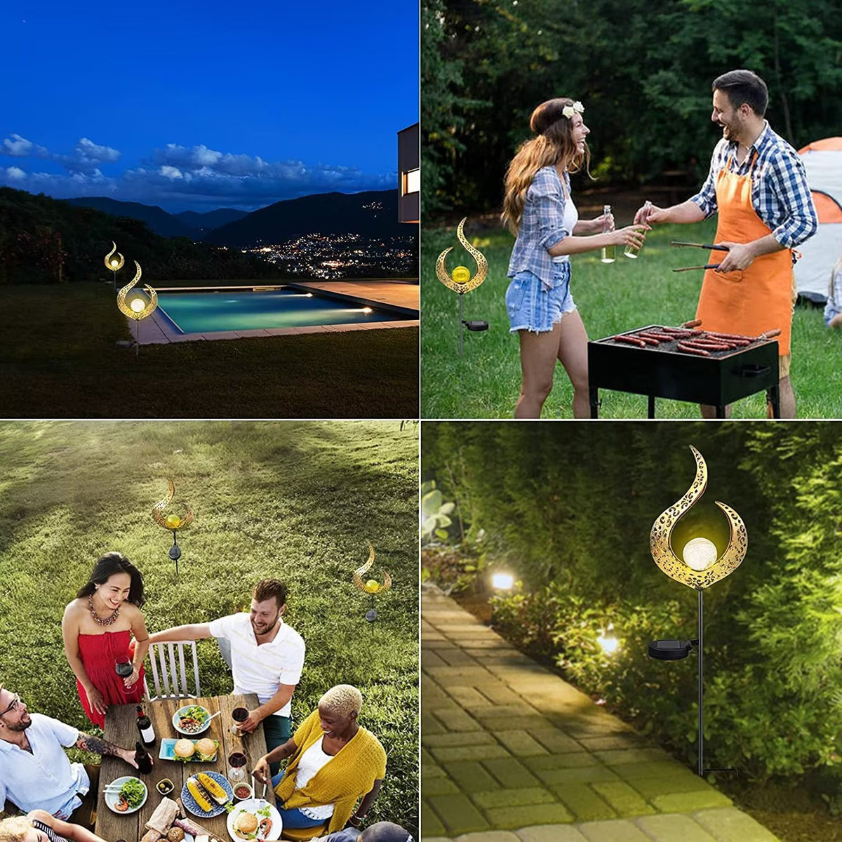 Aptoco Outdoor Solar Garden Lights Waterproof Integrated LED Pathway ...