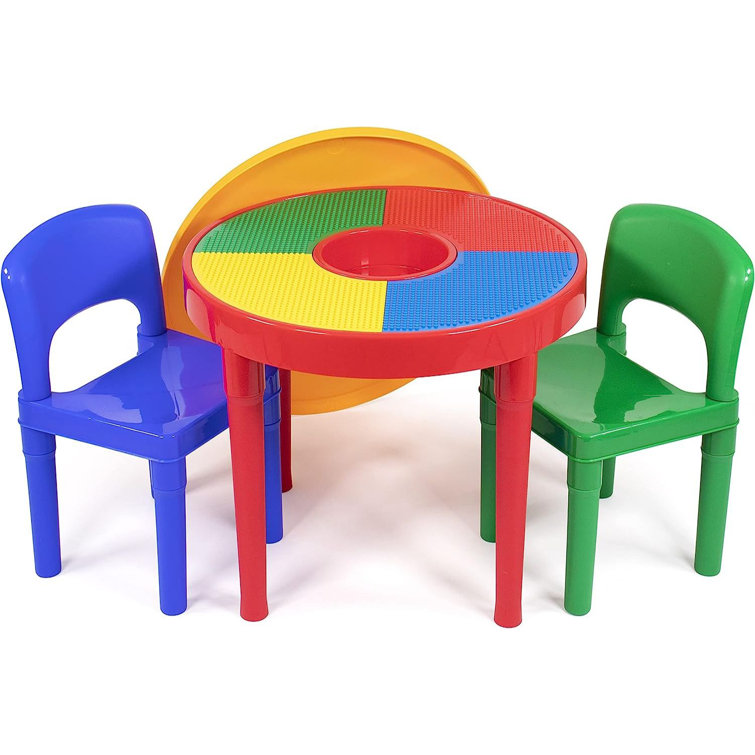 Humble Crew Kids 3 Piece Square Play / Activity Table and Chair Set ...