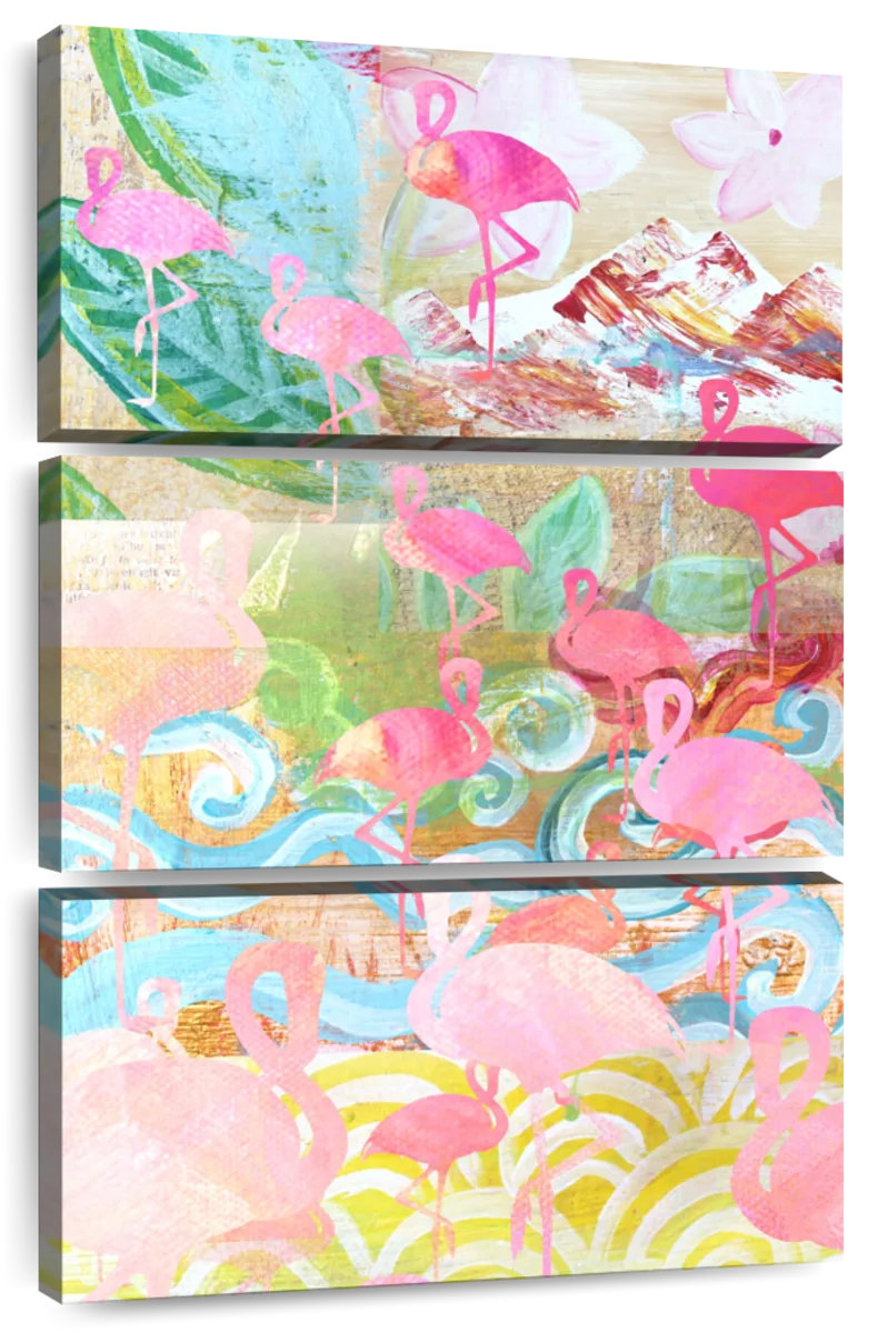 Ebern Designs Brampt Flamingo Collage | Wayfair