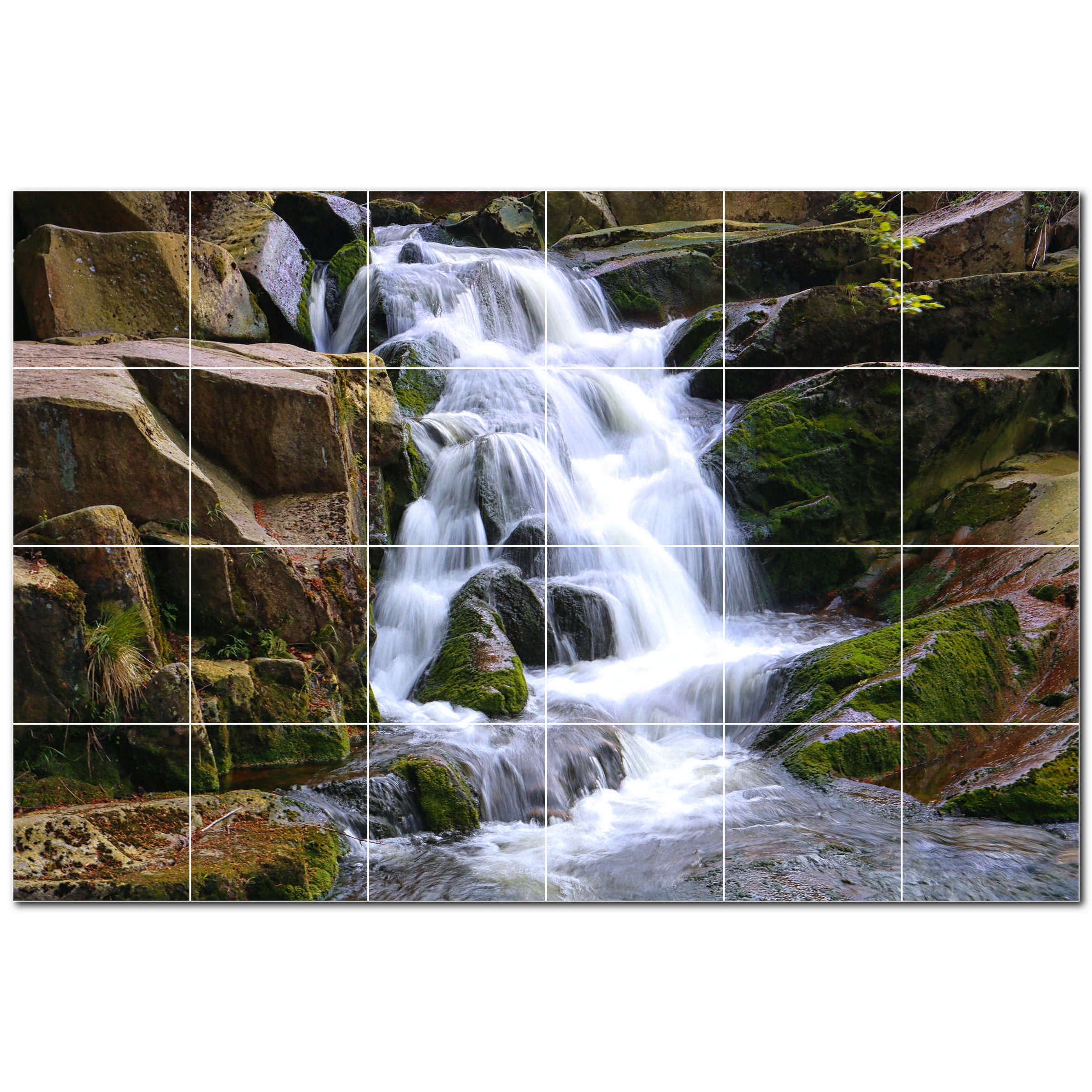 Picture-Tiles.com 72" x 48" Ceramic Waterfalls Photo Decorative Mural ...