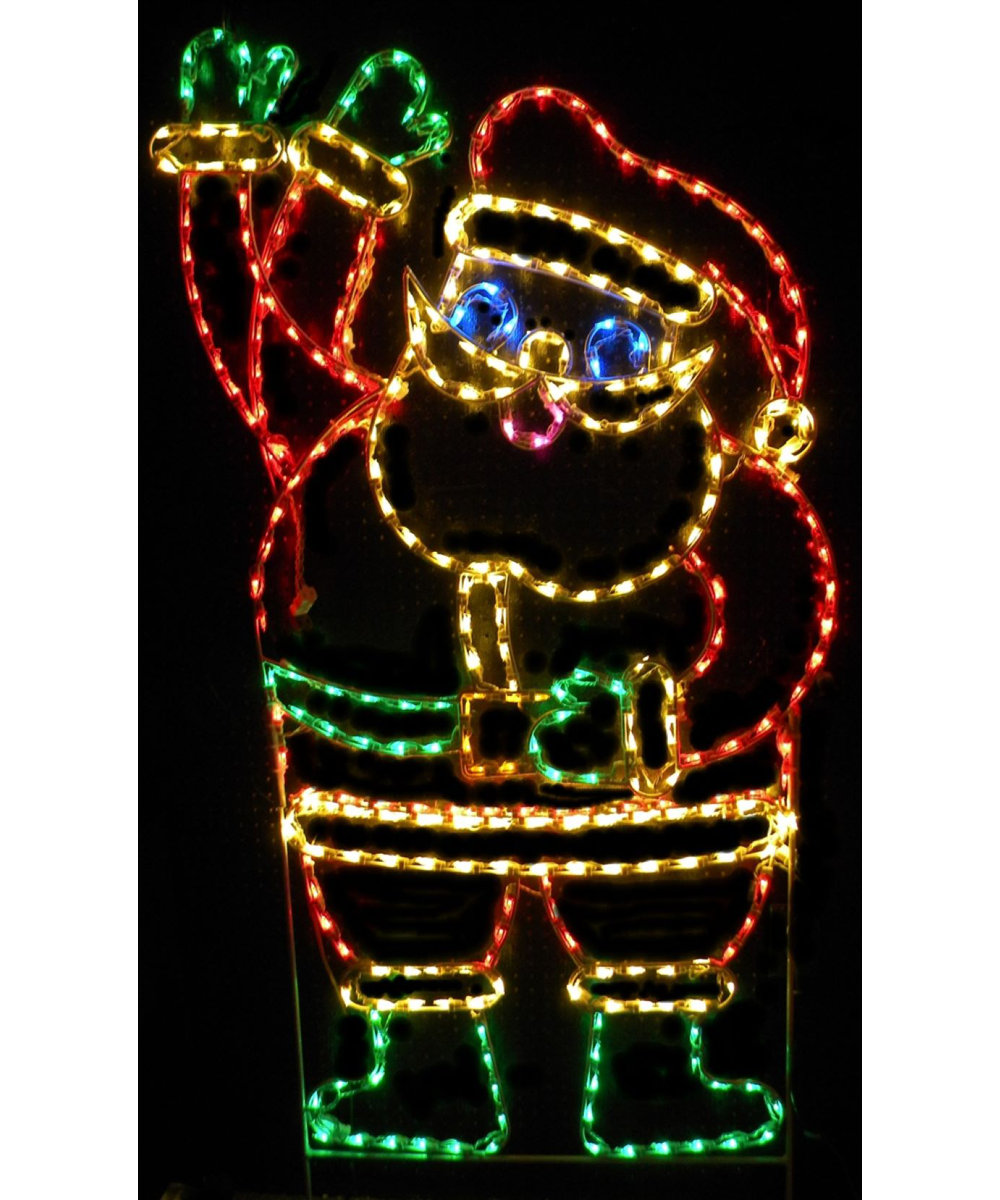 Lori's Lighted D'Lites Animated Santa Claus Large Waving Santa ...