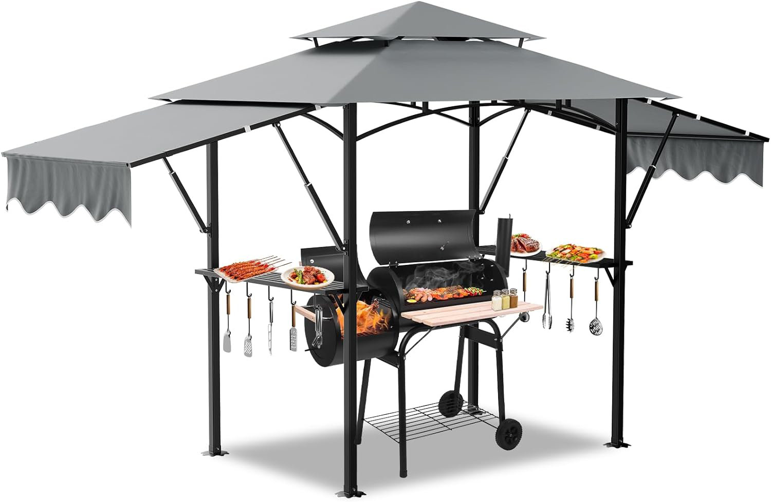 Homhougo 6 Ft. W x 4 Ft. D Metal Grill Gazebo | Wayfair