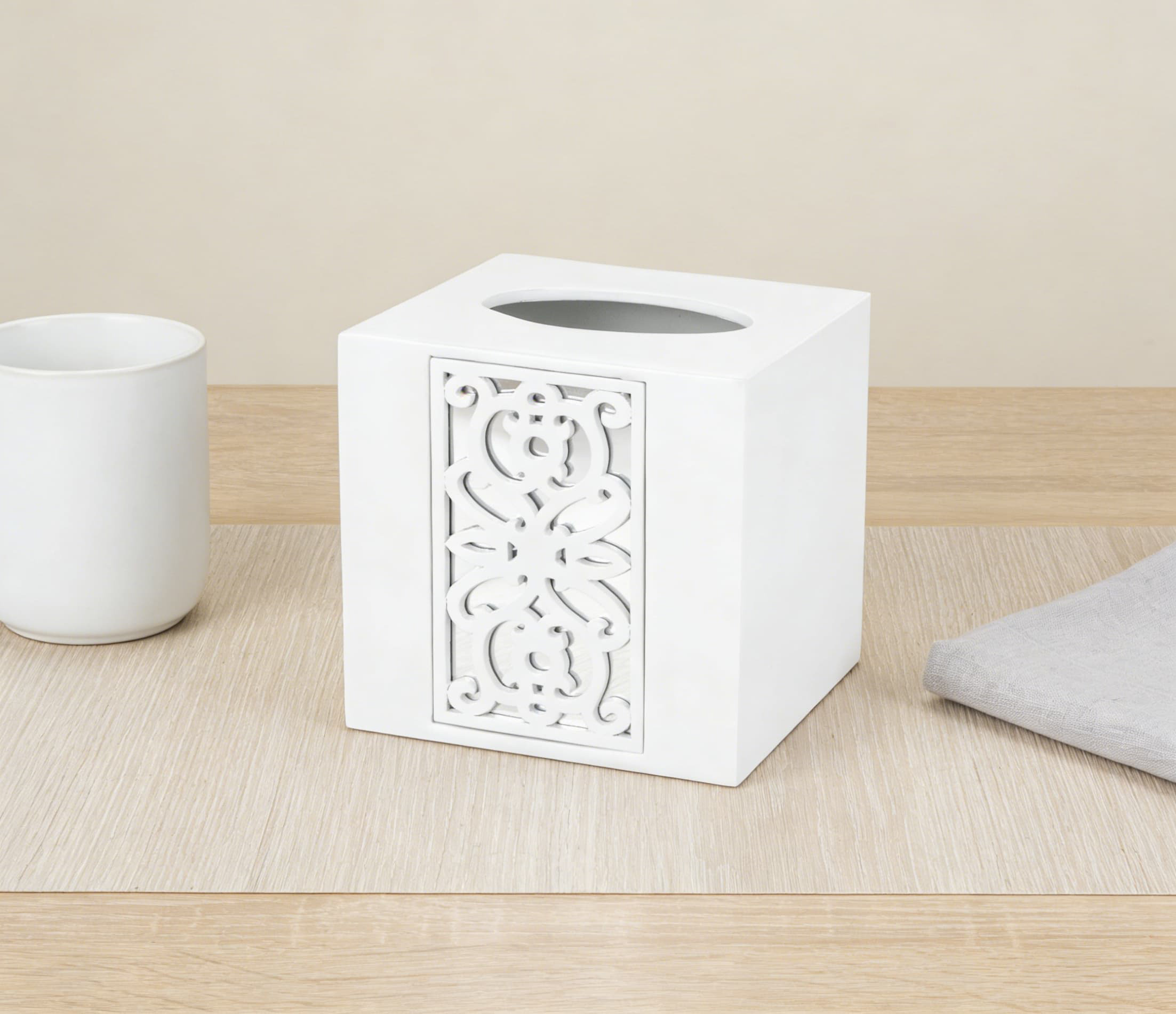XINGKE Mirrored Tissue Box Cover - Decorative Square Tissue Holder For ...