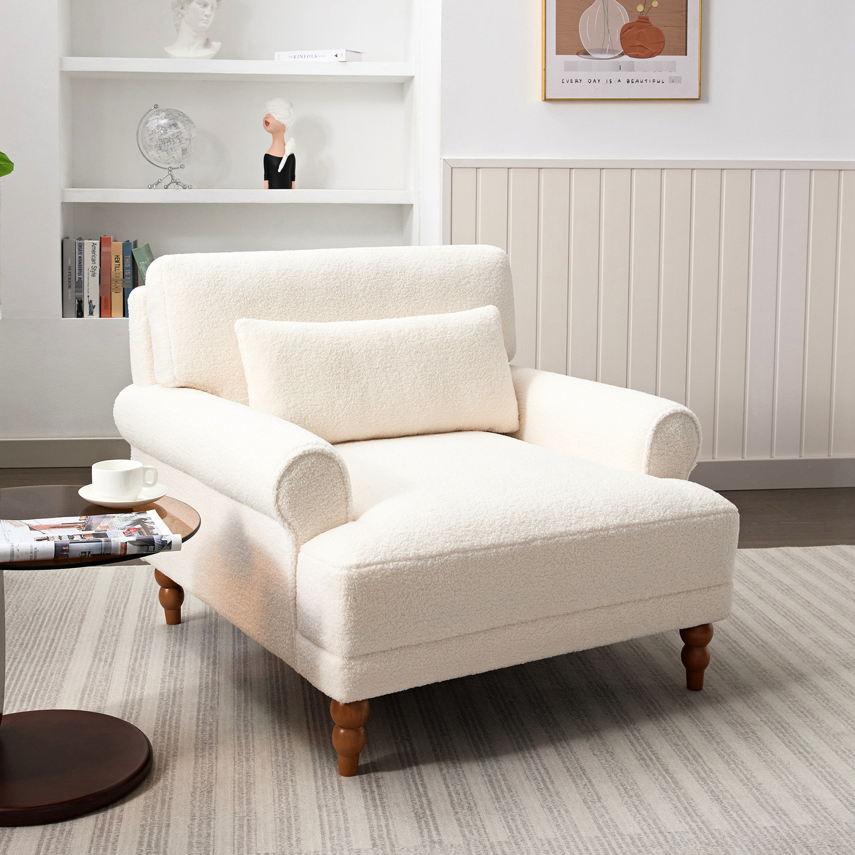 Darby Home Co Ergonomic Chair With Vintage Roman Column Legs, Elegant ...