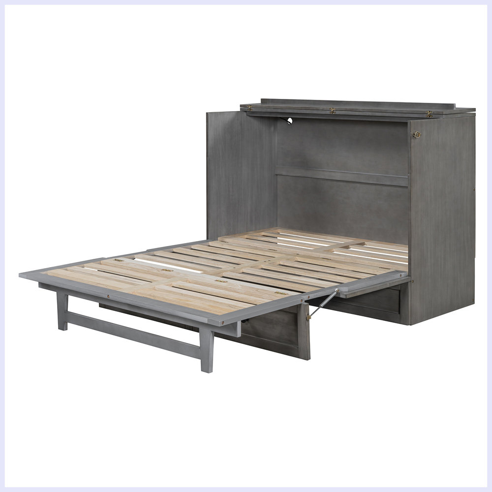 Gracie Oaks Modern Murphy Bed with Large Drawers & USB Ports - Wayfair ...