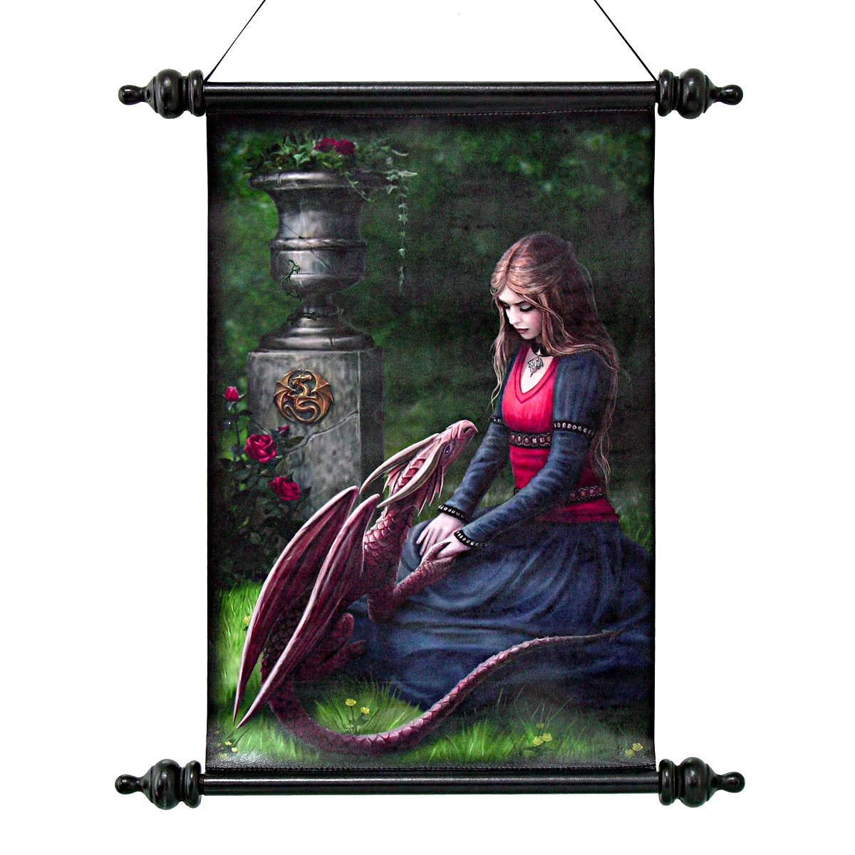 Design Toscano Secret Garden Canvas by Anne Stokes Wall Scroll Tapestry ...