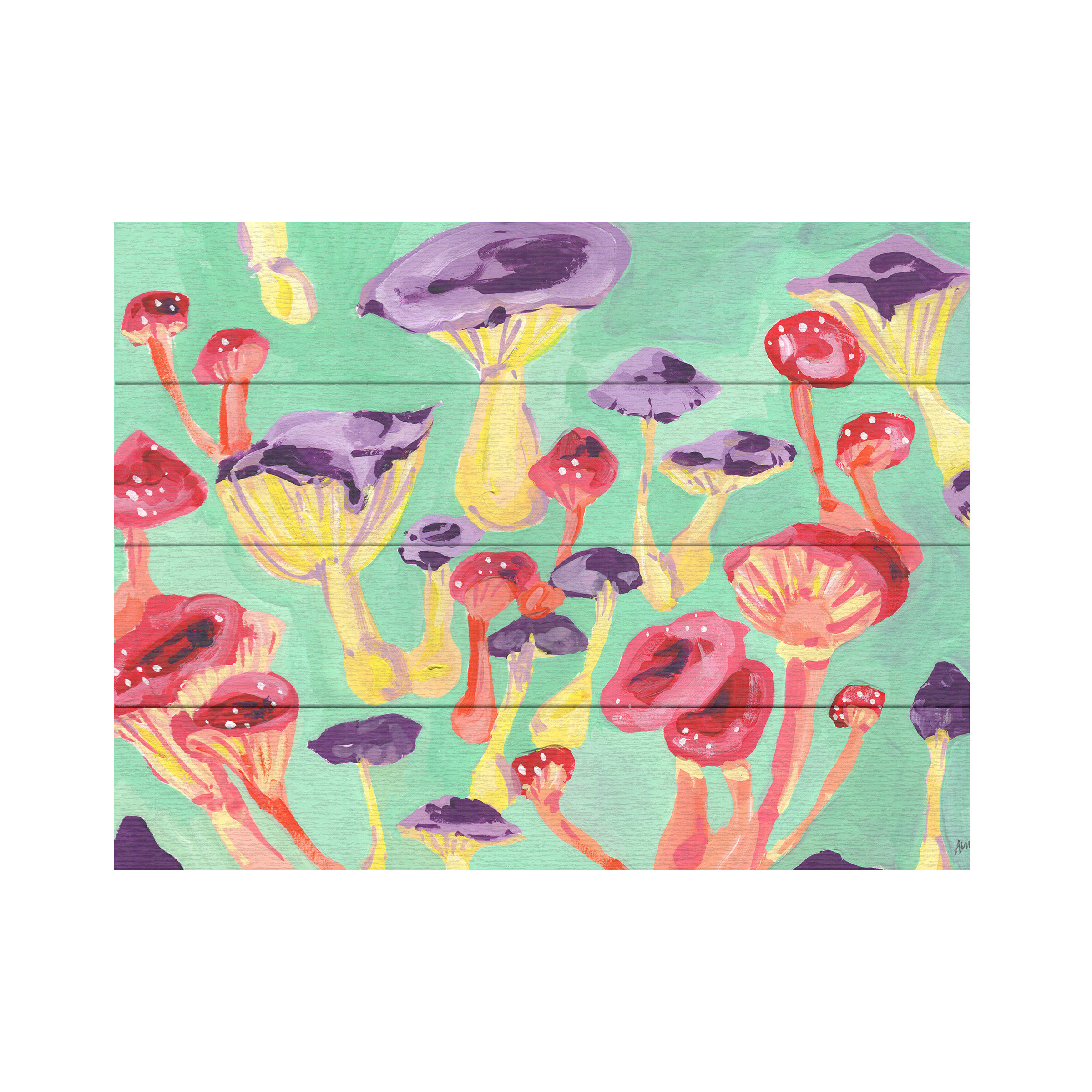 Winston Porter Magic Mushrooms by Ania Zwara - No Frame Print on Wood ...