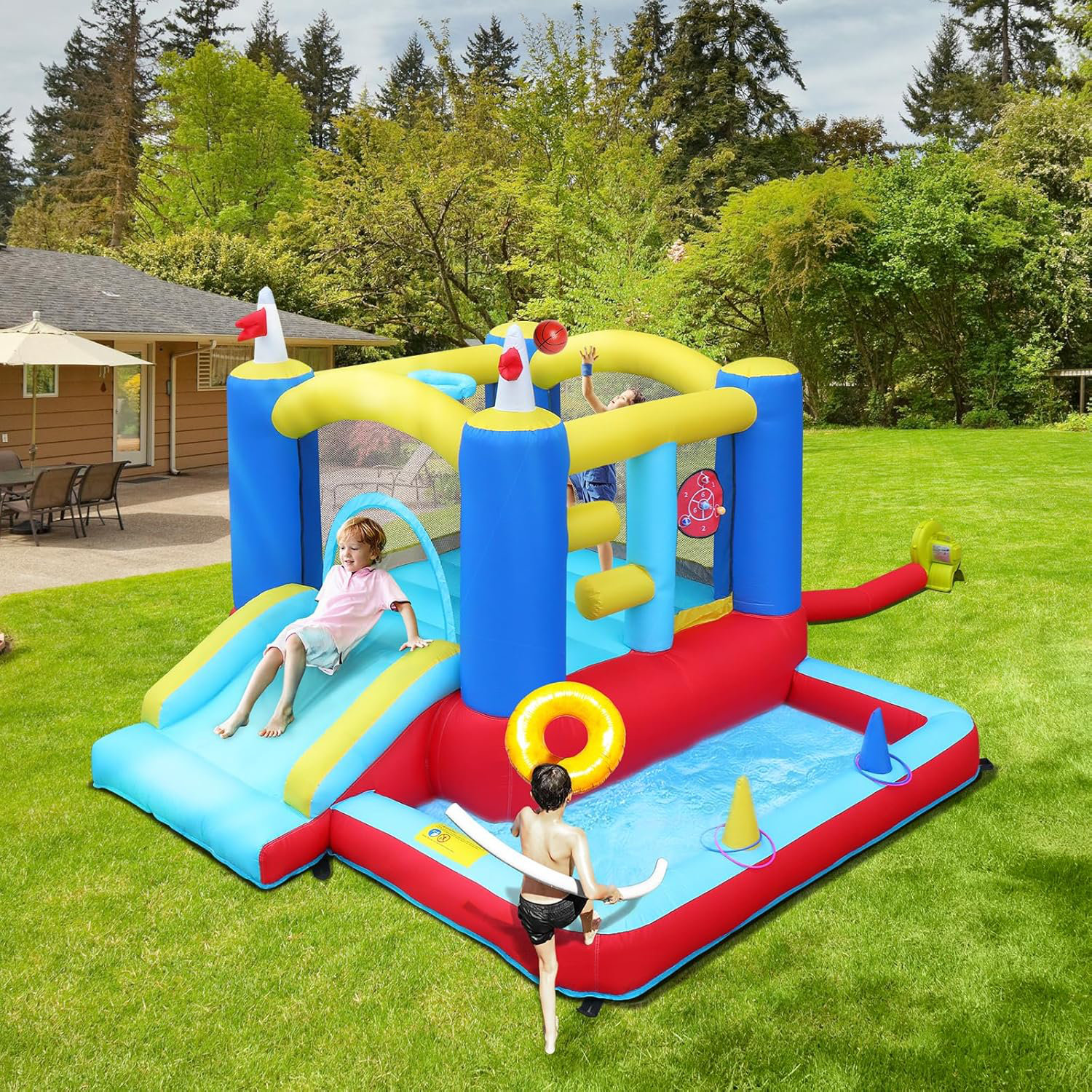 Winado Inflatable Bounce House For Kids Castle Children Bouncer With ...