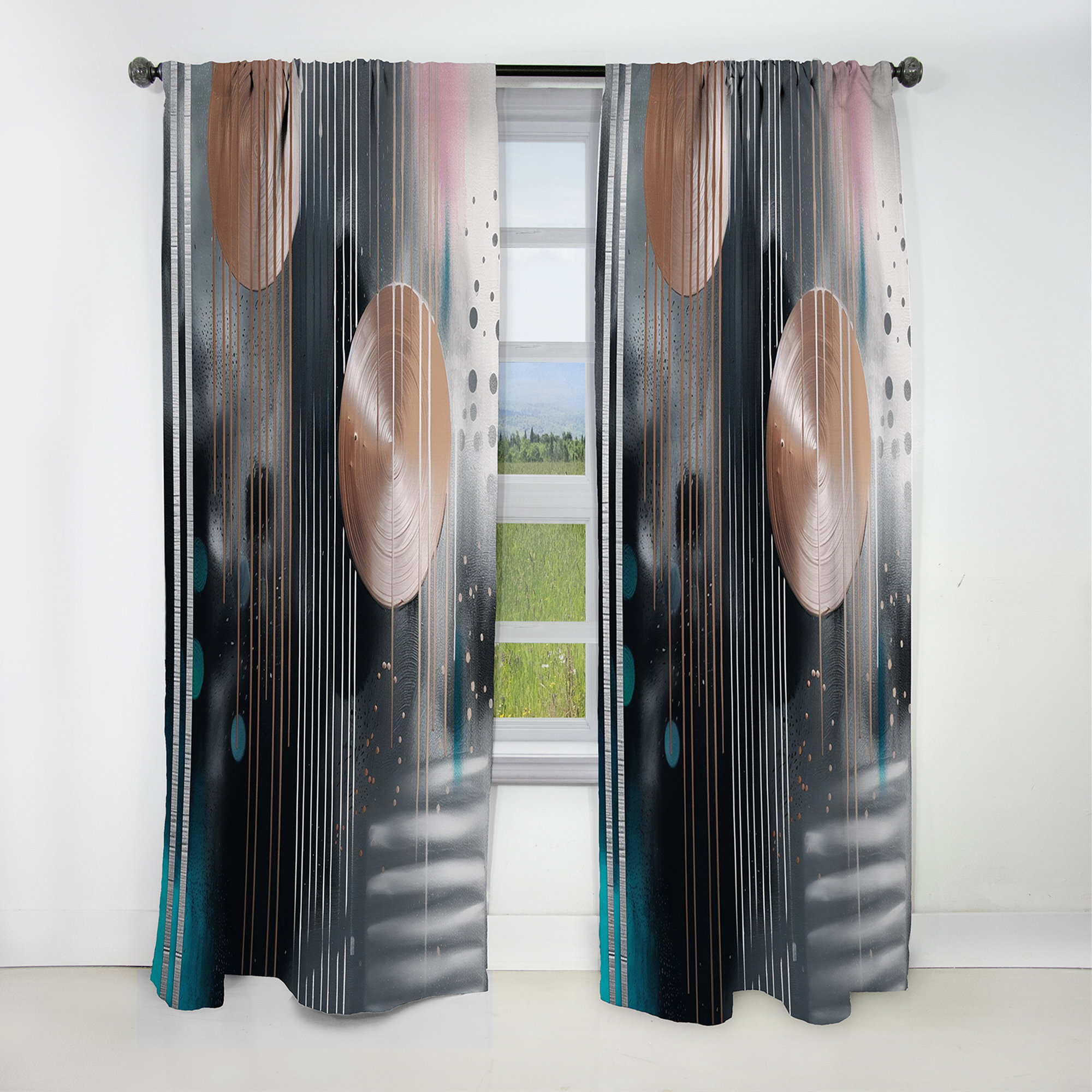 Hokku Designs Arfsten - Abstract Marble Curtain - Blackout Marble ...