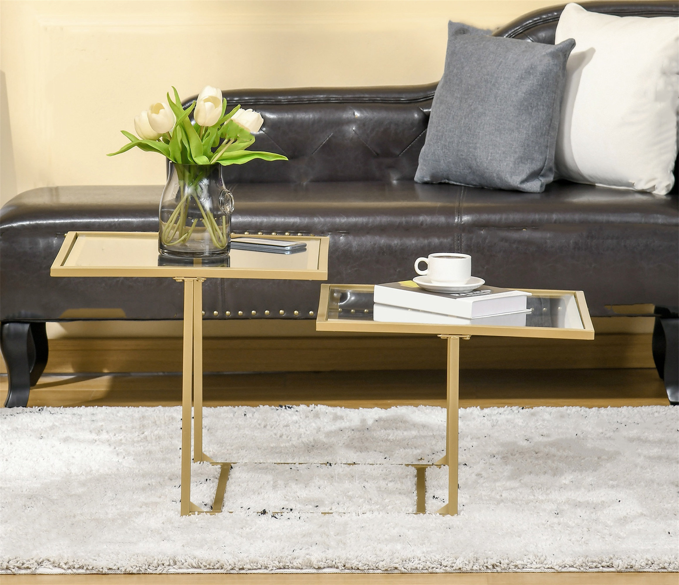 BESTCOSTY Glass Top Single Coffee Table | Wayfair