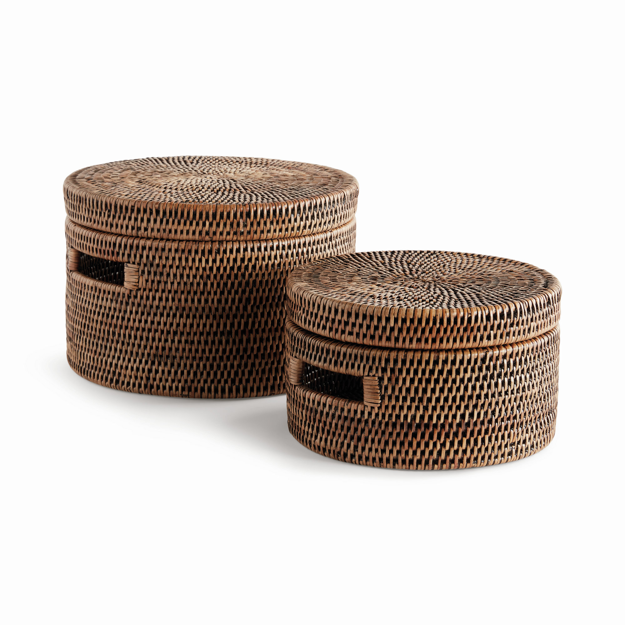 Bayou Breeze Decotis RATTAN ROUND LIDDED BOXES | Wayfair