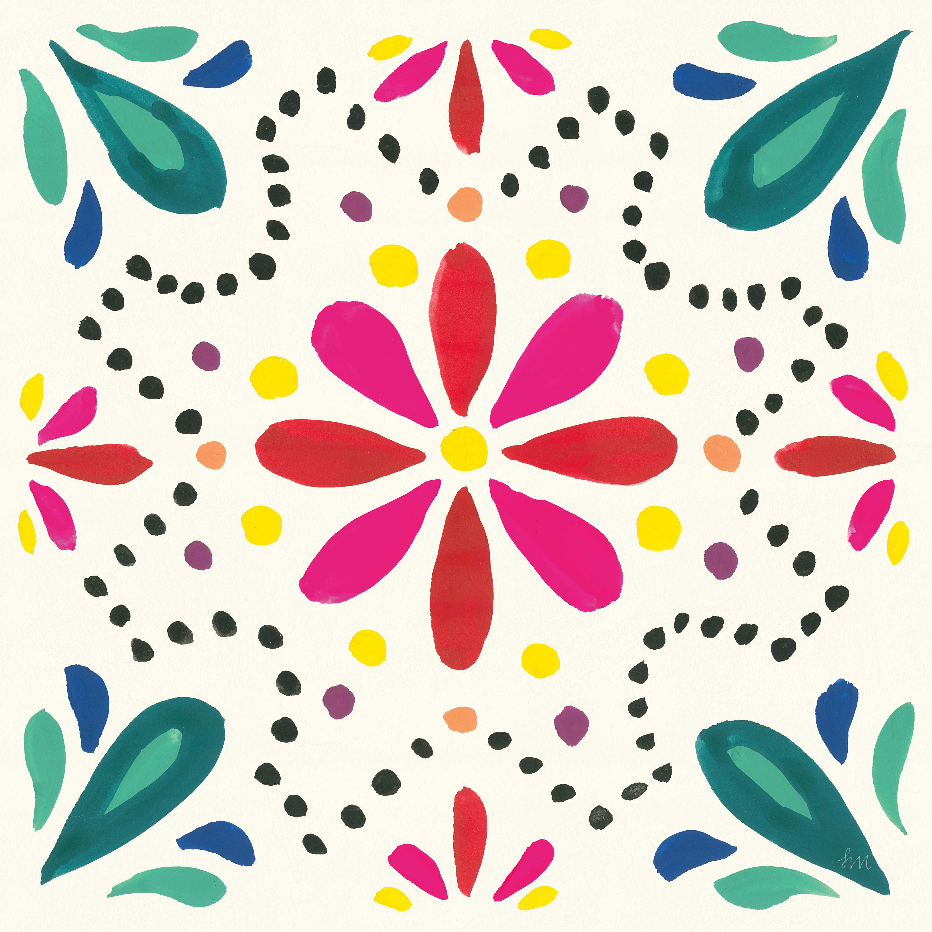 Red Barrel Studio® Floral Fiesta White Tile II | Wayfair