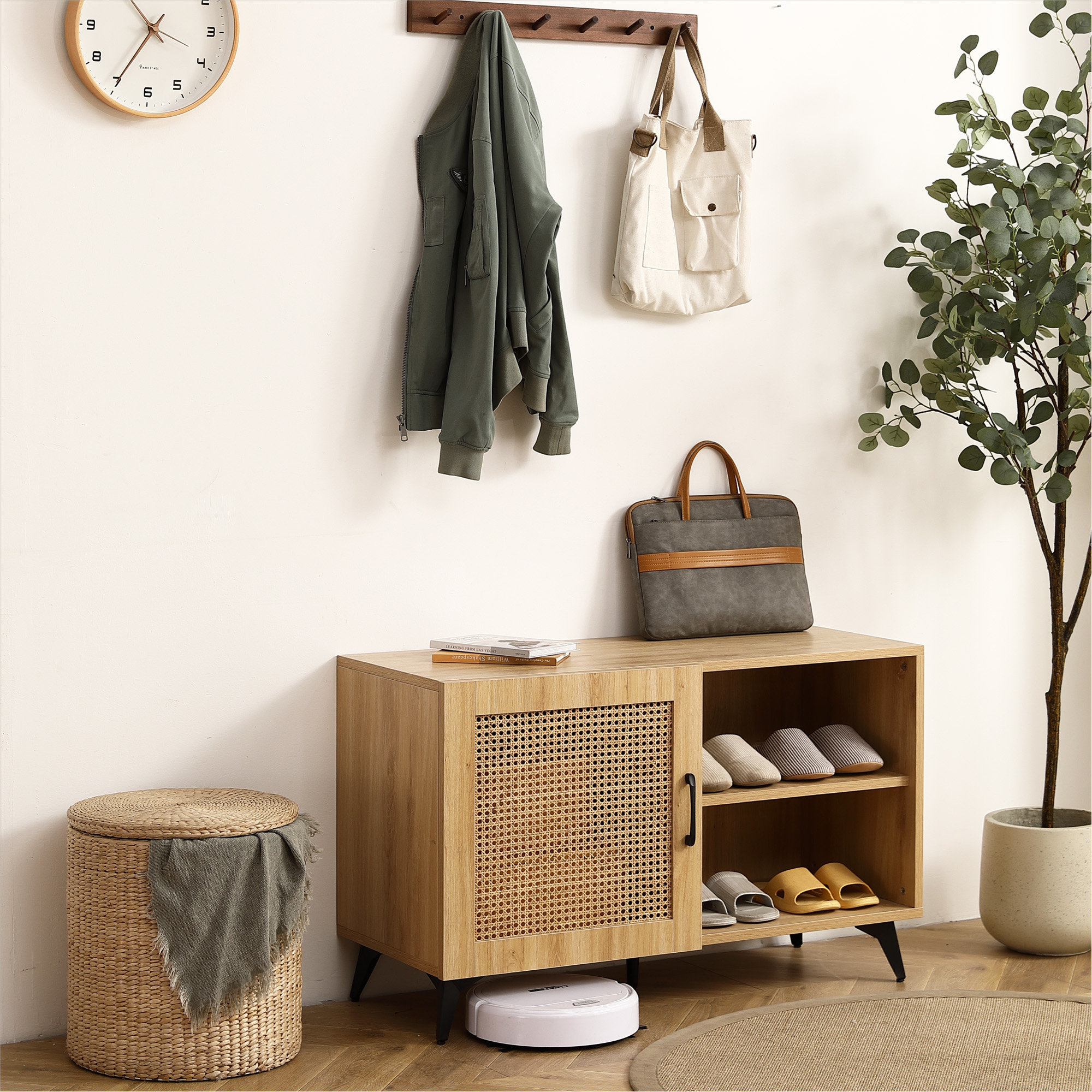 Bay Isle Home™ Solid Wood Square Shape Handle 2 Doors Sideboard For ...