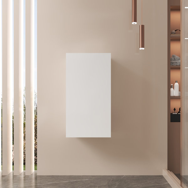 Ebern Designs Wall Mounted Side Cabinet / Matt White Finish | Wayfair