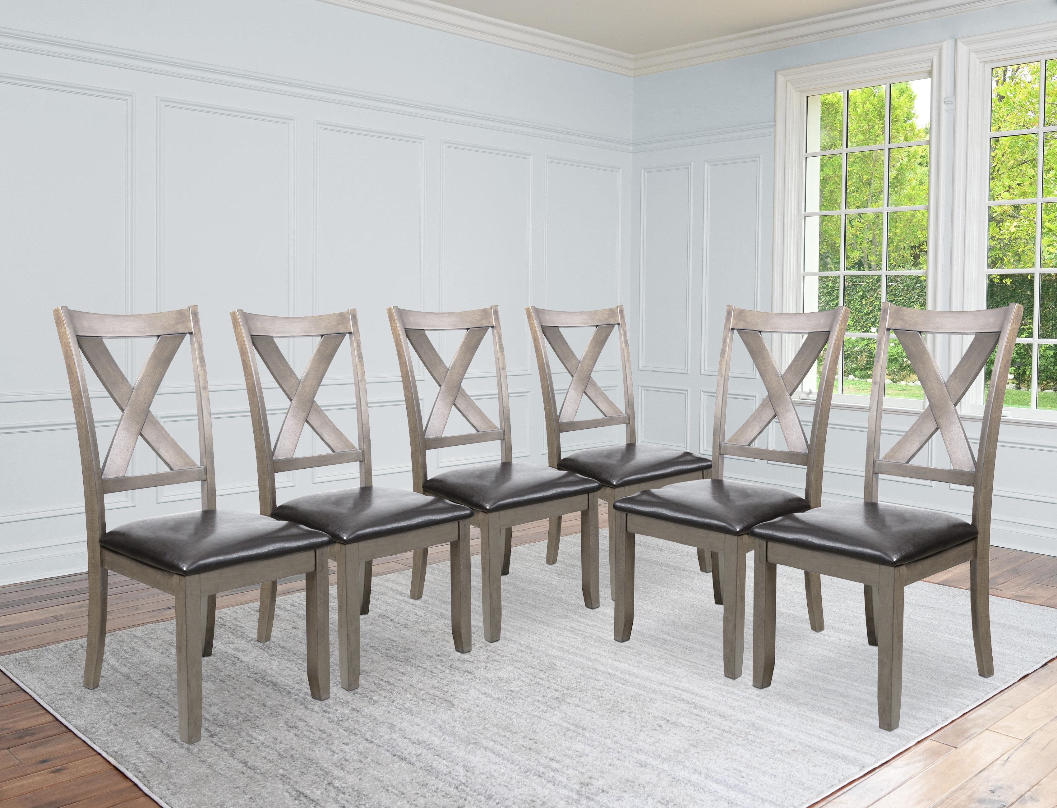 Gracie Oaks Leabeth Cross Back Side Chair in Brown | Wayfair