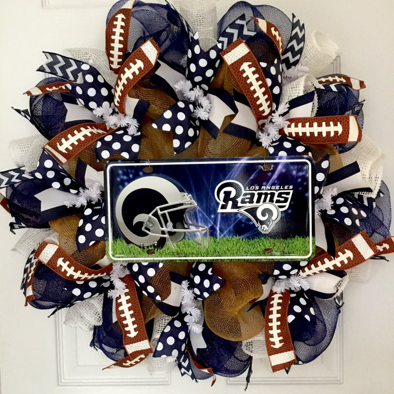 What A Mesh Football Wreath Los Angeles Rams | Wayfair
