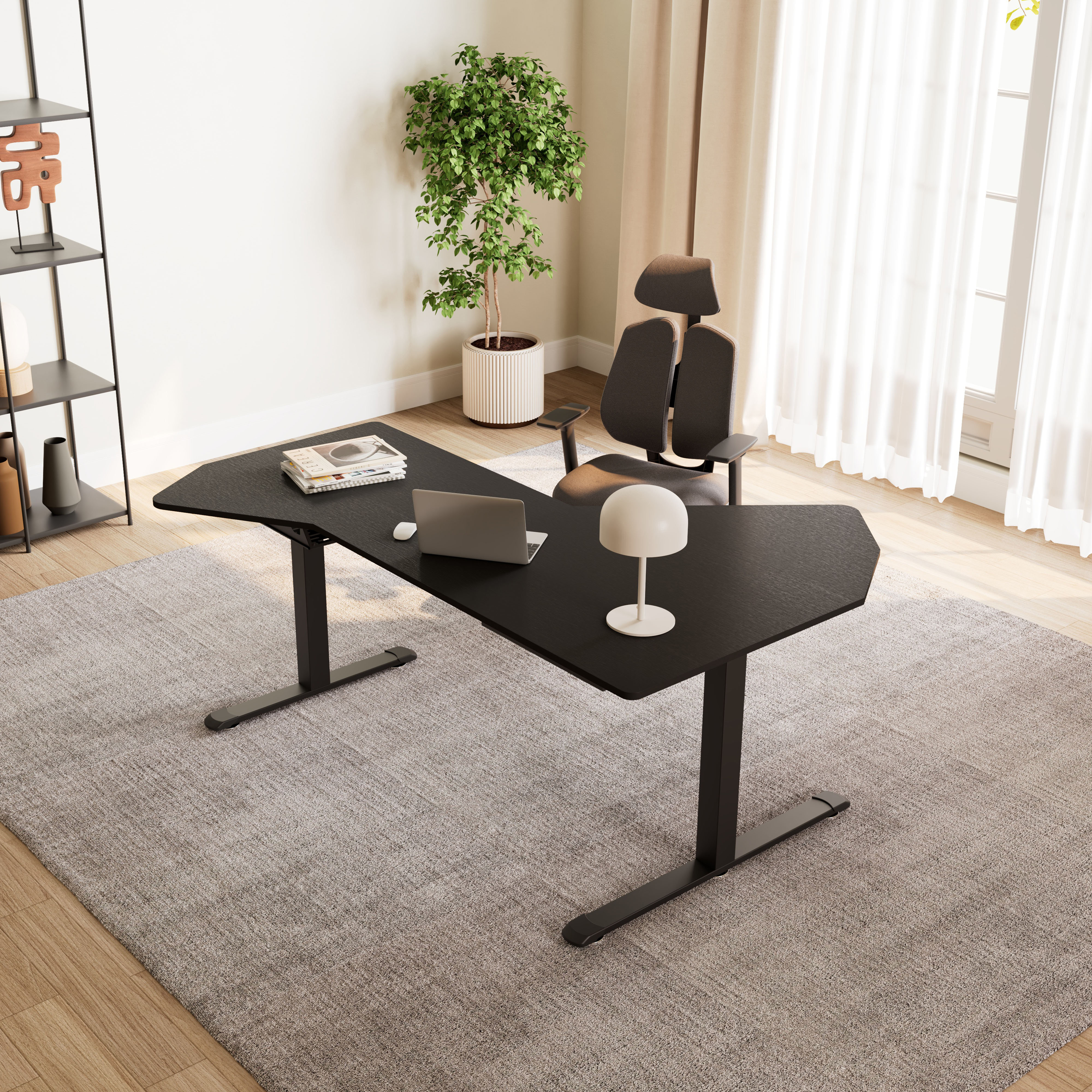 Inbox Zero Marquavius 55.59'' W Height Adjustable Asymmetrical Standing ...