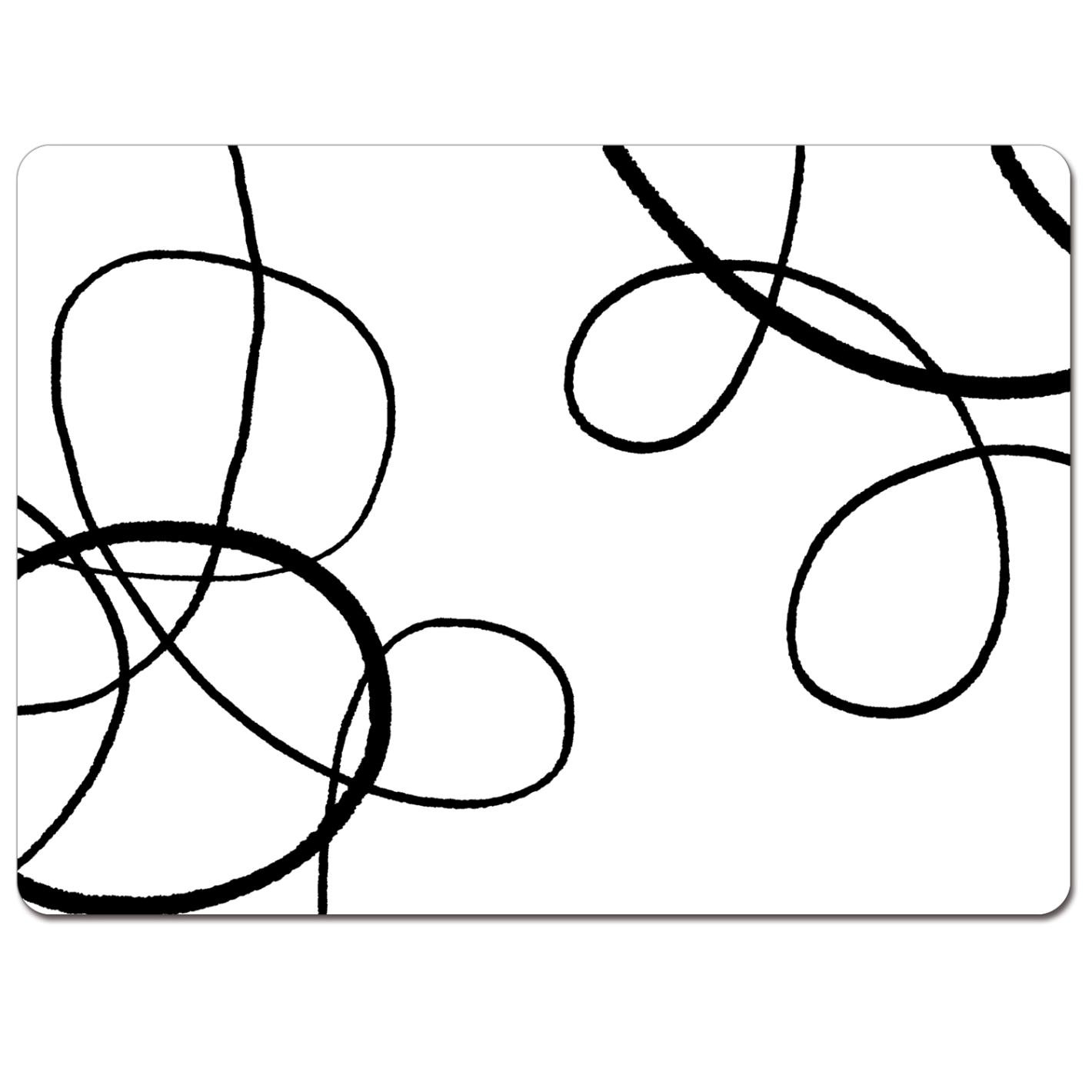 CounterArt Scribble Decorative Hardboard Placemats with Protective Cork ...