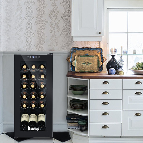 Winado 13.8'' 18 Bottle and Can Single Zone Free-standing Wine ...