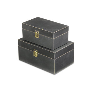 Red Barrel Studio® 2 Piece Simple Wooden Treasure Box Set & Reviews ...