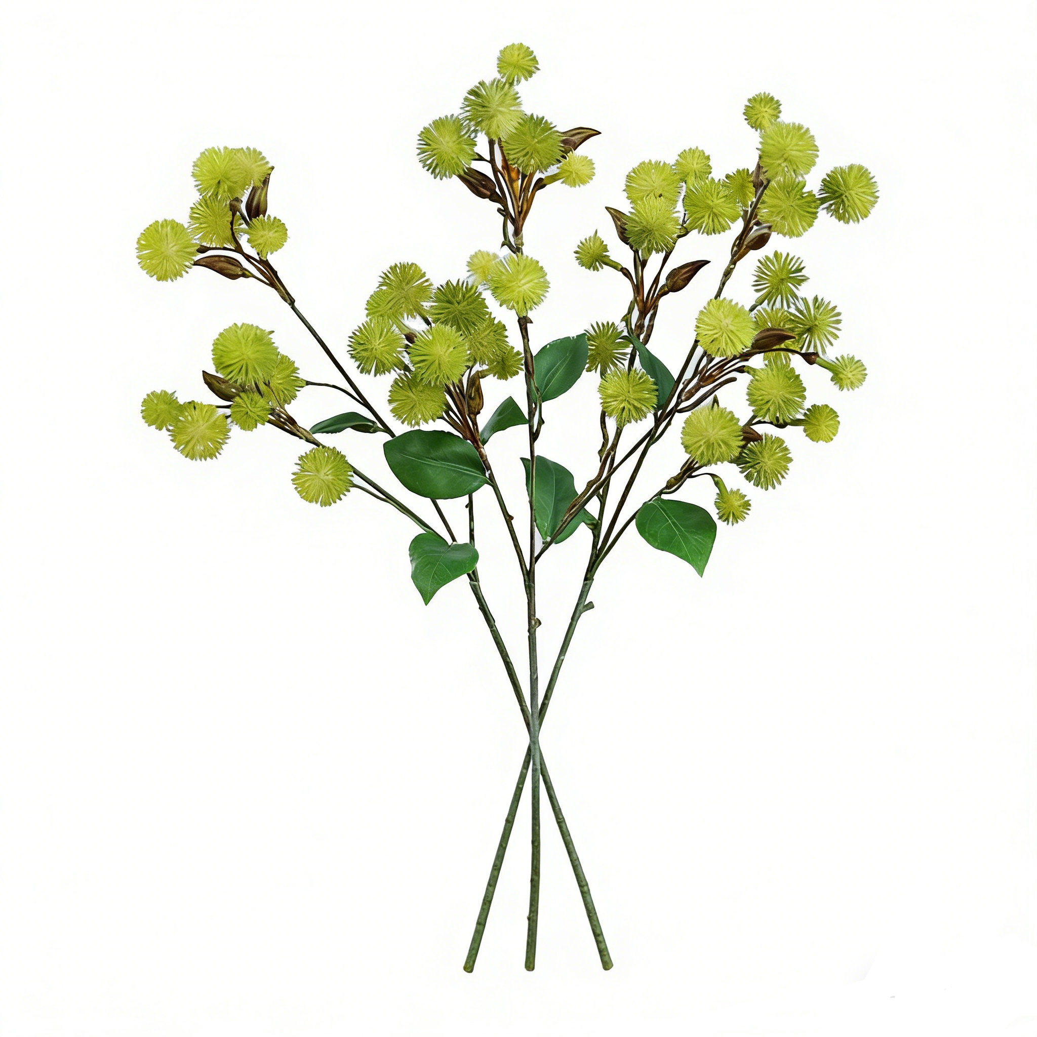Primrue 6Pcs Artificial Flower Stems - Faux Spiky Ball Floral Bouquets ...