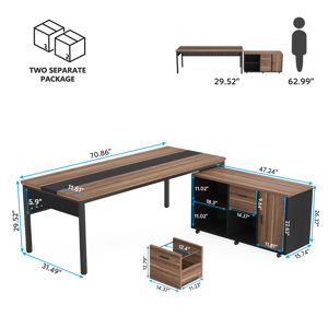 Latitude Run® Beauchesne L-Shaped Metal Base Computer Desk & Reviews ...