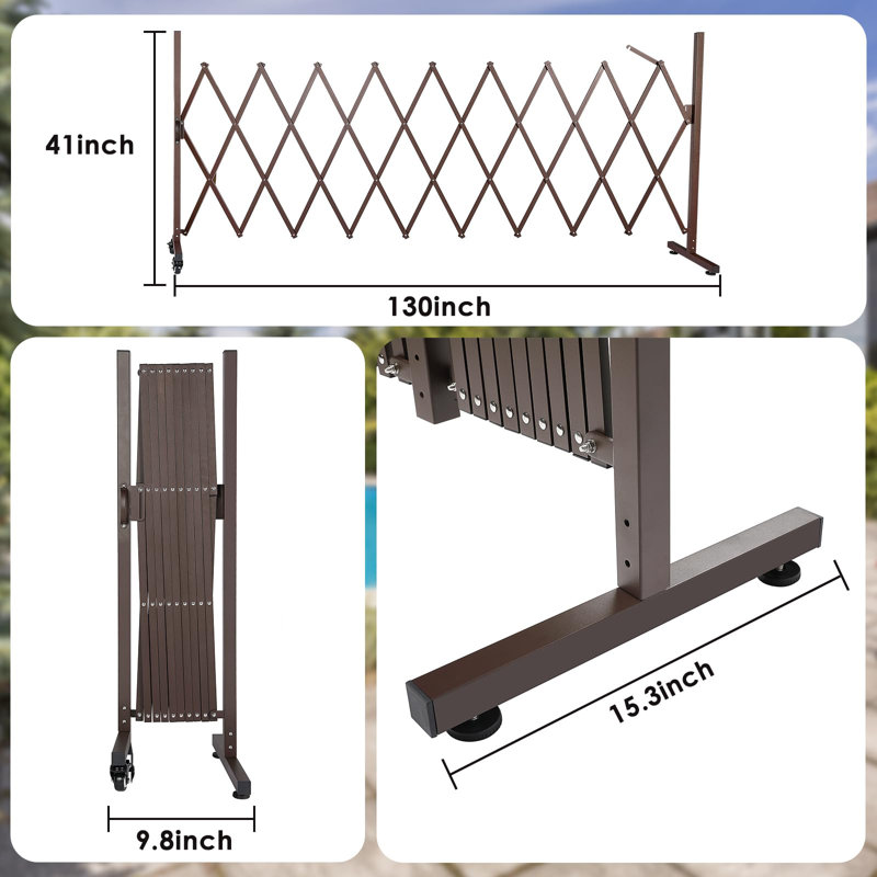 dearlomum 41'' H x 130'' W Folding Security Gate,11ft Expandable ...