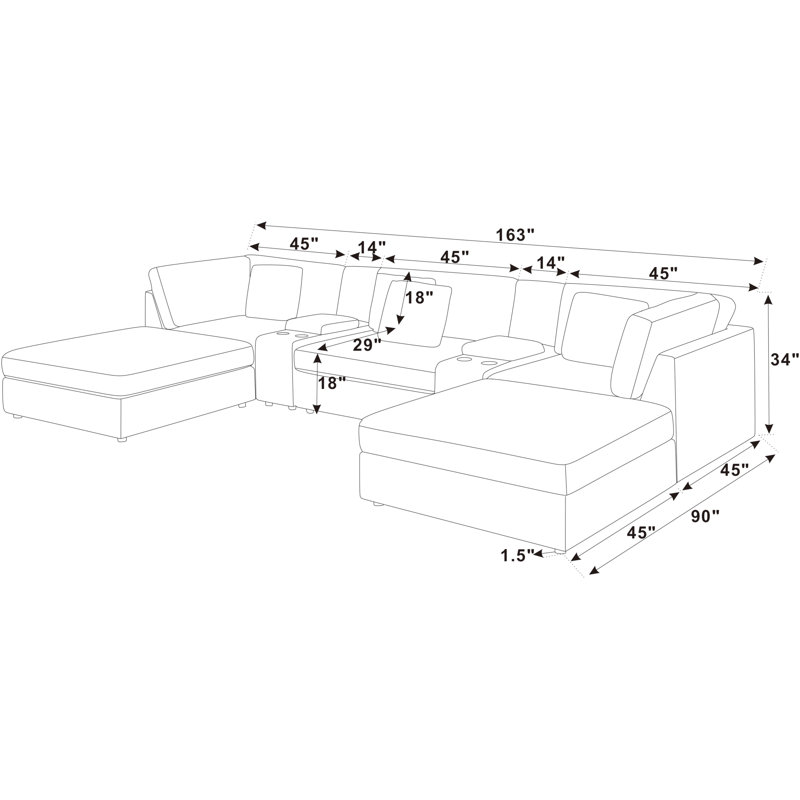 Wade Logan® Brysten Sectional & Reviews | Wayfair