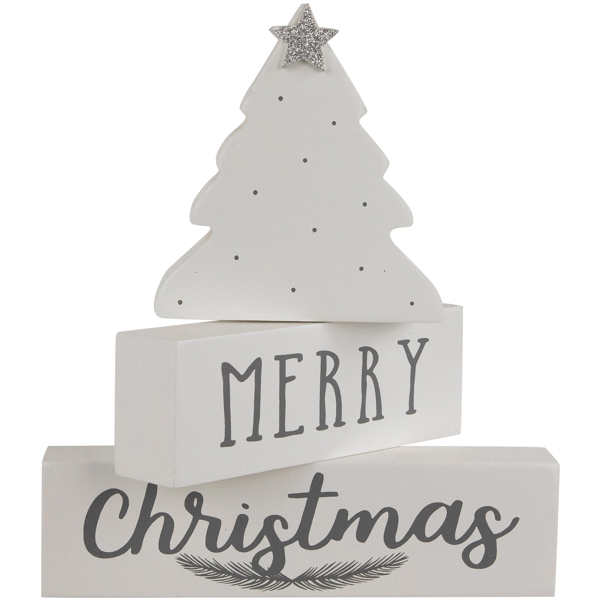 Northlight Seasonal Wooden "Merry Christmas" Tabletop Block Decoration ...
