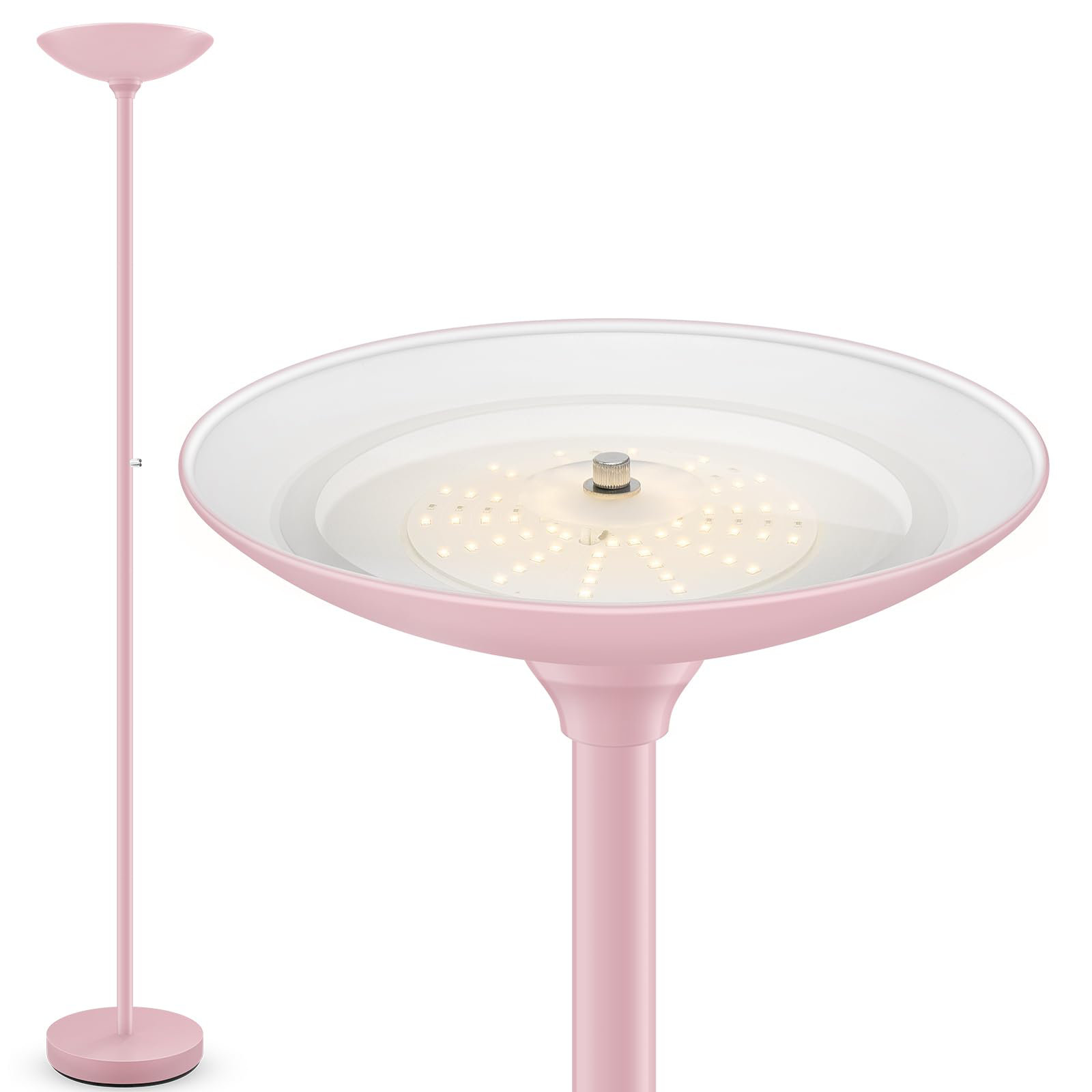 Latitude Run® Floor Lamp Pink, 30W Super Bright LED Standing Lamp ...