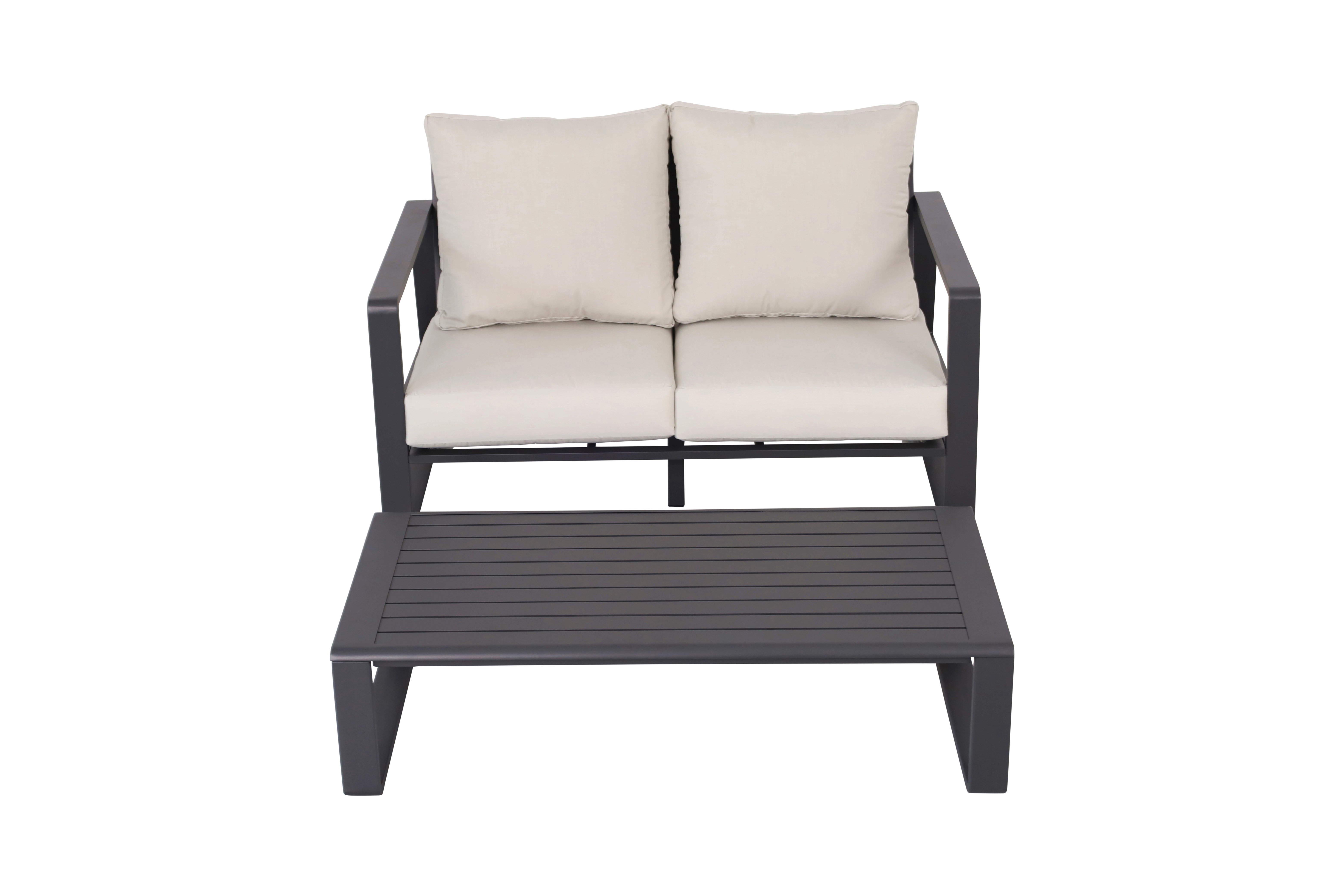 Latitude Run® Sofa + Rectangular Coffee Table, Light Brown Cushions ...