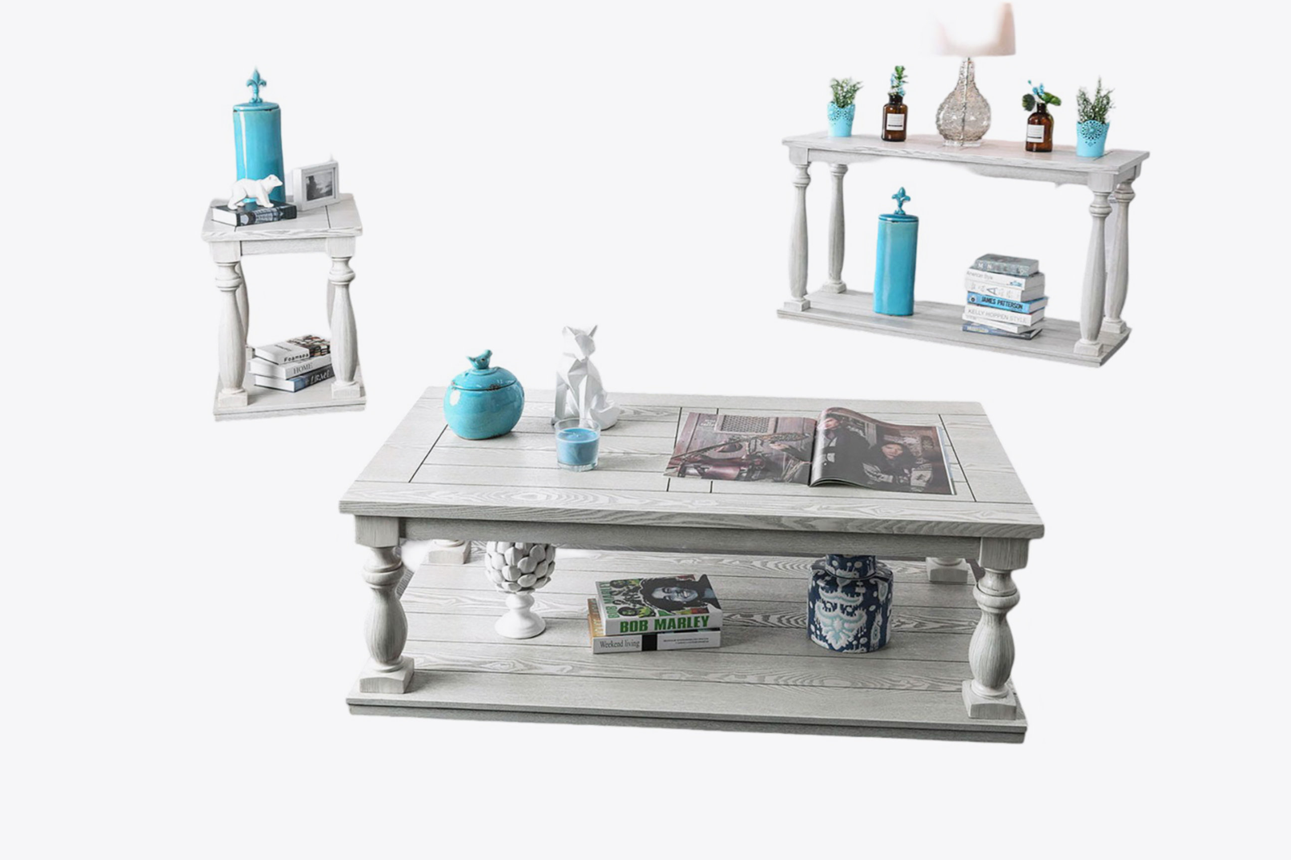 Rosecliff Heights Transitional 3pc Table set Occasional Tables Living ...