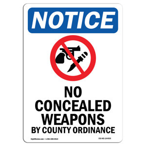 SignMission No Concealed Weapons Sign with Symbol | Wayfair