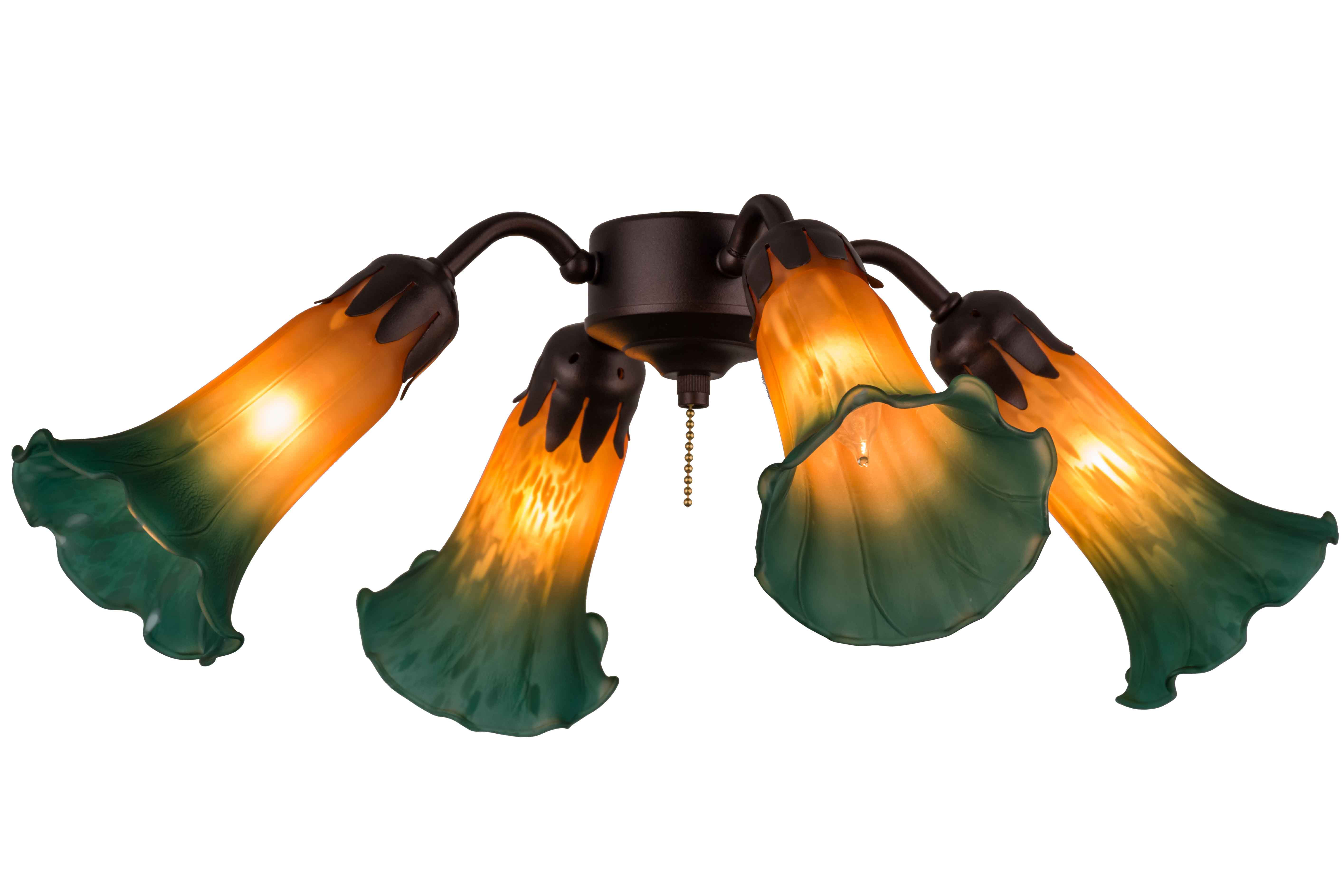 Meyda Lighting Pond Lily 4-Light Branched Ceiling Fan Light Kit | Wayfair