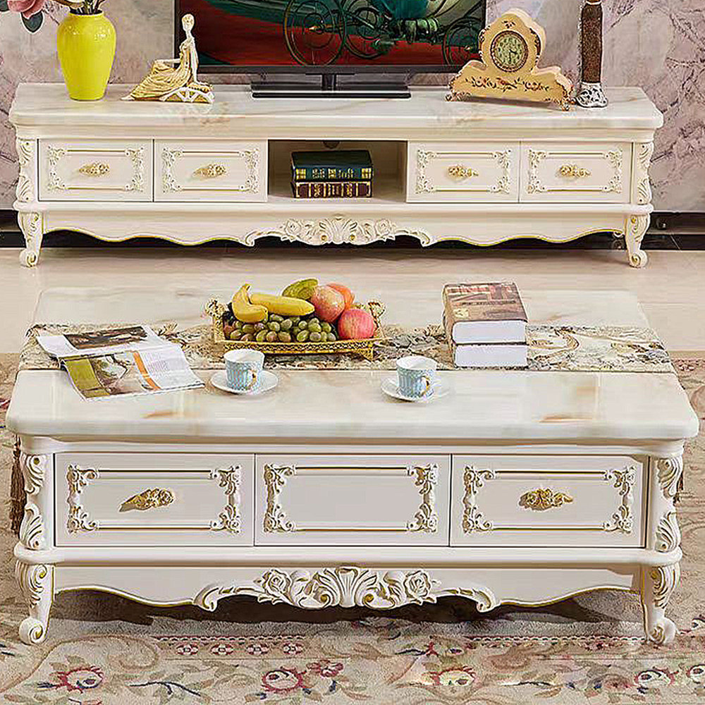 Bkoksety Luxury Carved Marble Coffee Table | Wayfair