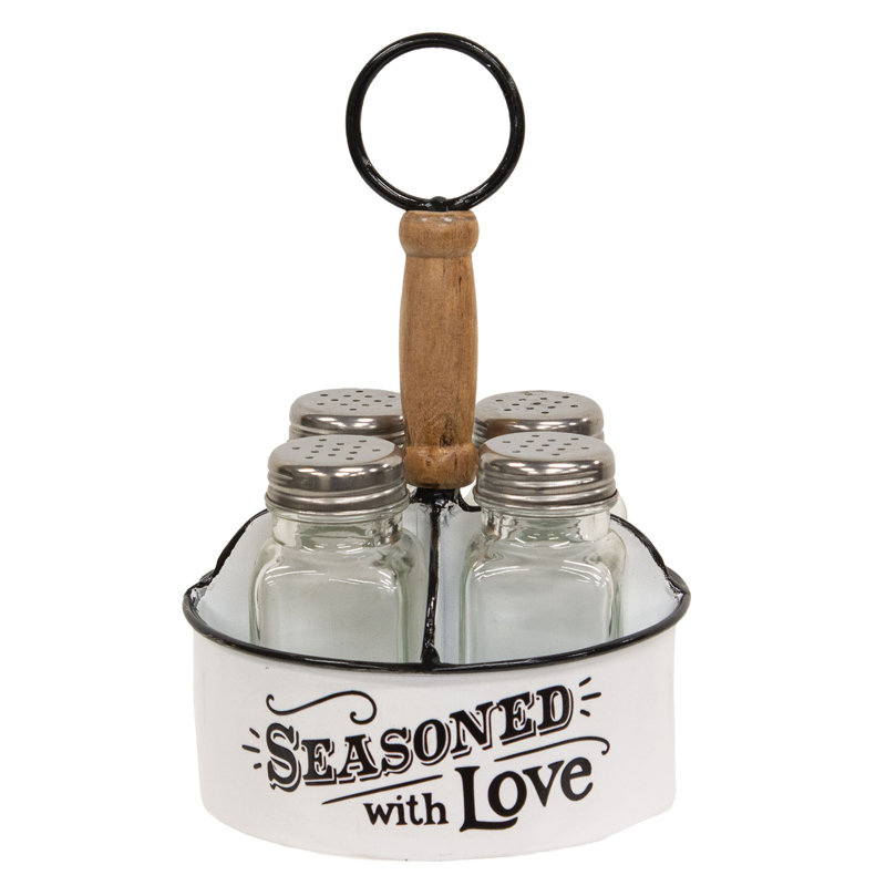 Col House Designs Seasoned With Love Caddy w/4 Salt & Pepper Shakers ...