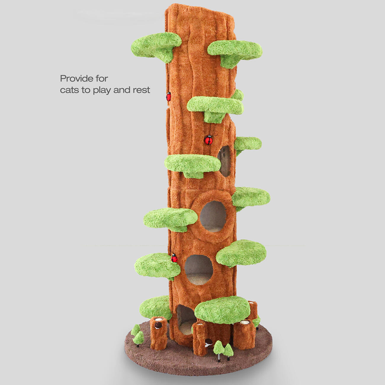 Tucker Murphy Pet™ 91" Elizha Solid Wood Large Cat Tree Tower Condo ...