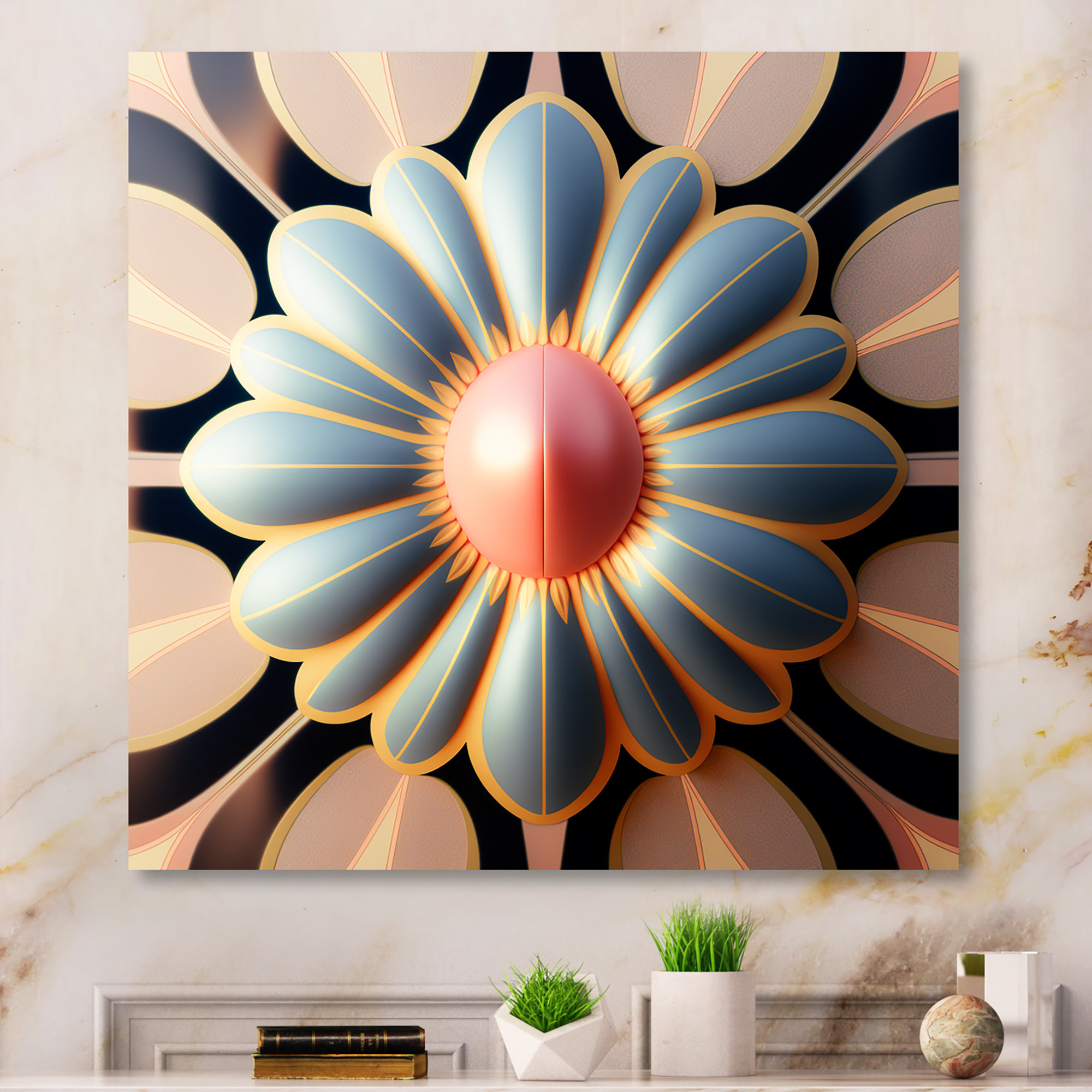 Ebern Designs Abstract Art Noveau Flower II - Print on Canvas - Wayfair ...