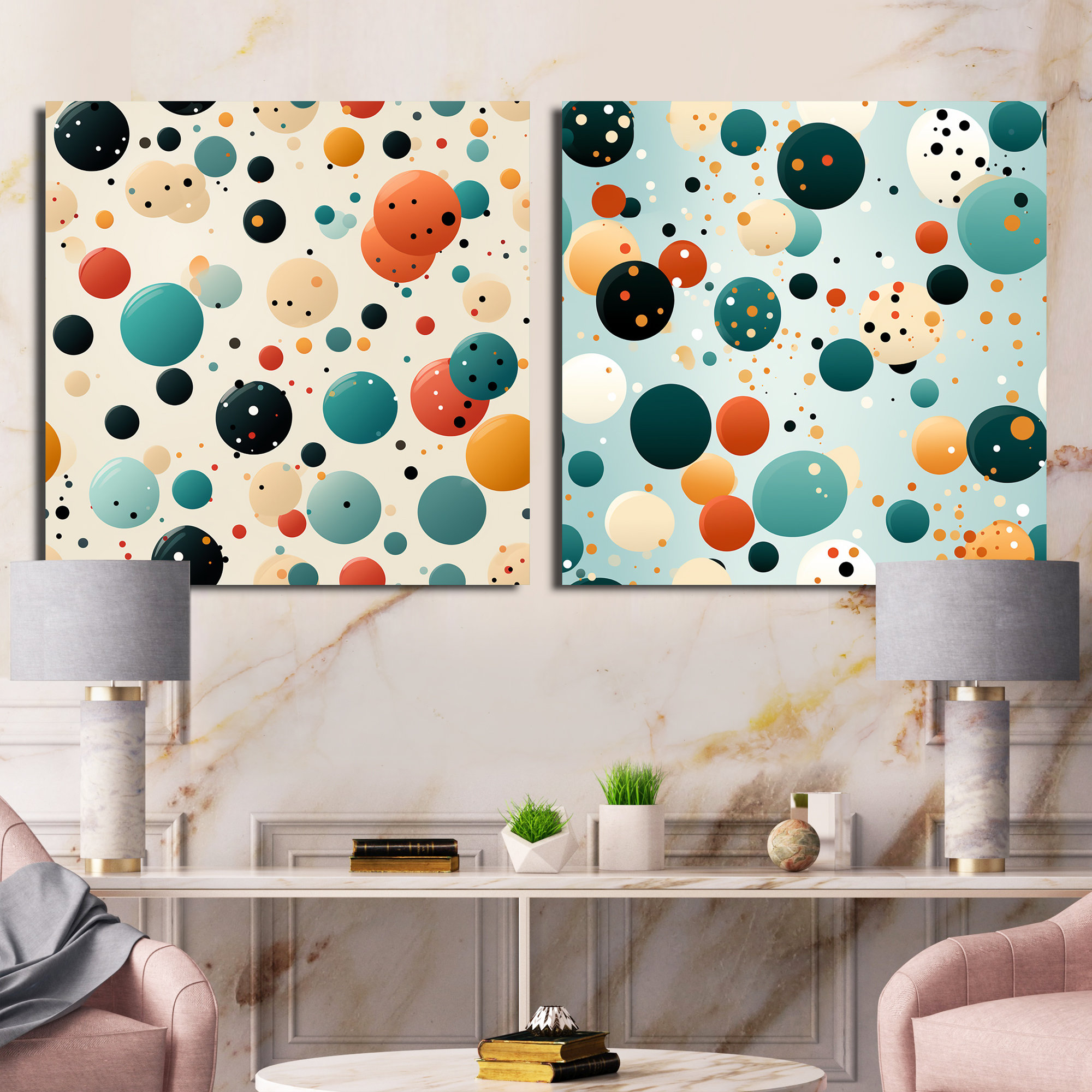 Design Art Retro Revival Polka Dots Pattern III - Abstract Shapes ...