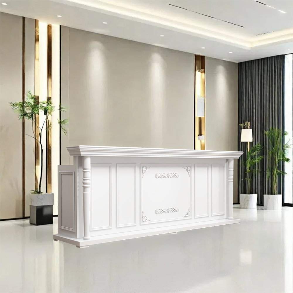 Charlton Home® Vintage Front Desk, Computer Table, and Cashier Desk ...